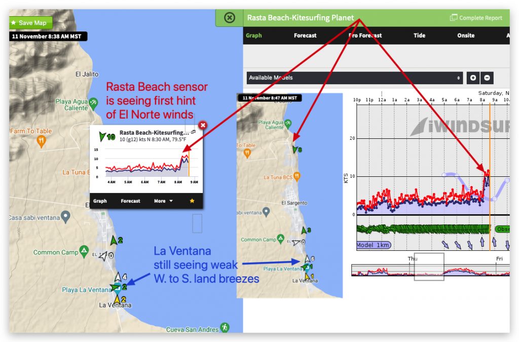 West Coast Wind Blog: Early warning of inbound N. winds using our Baja ...