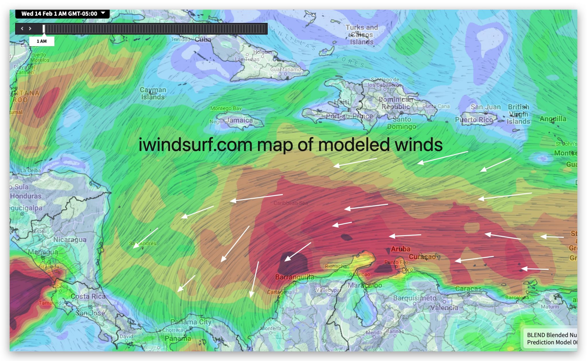 Caribbean Wind Blog, Part 3: Island topography and Trade Wind strength ...