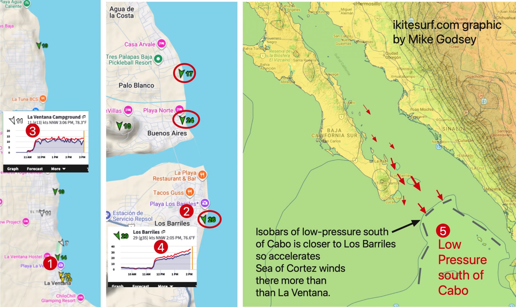 West Coast Wind Blog: Why wimpy La Ventana winds but powerful Los ...